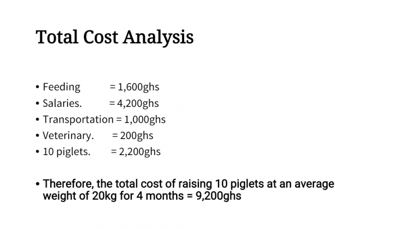 Profit Margin Analysis of Pig Farming: 10 Pigs – ACOWAS